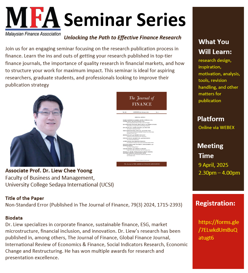 Poster | Welcome to Malaysian Finance Association